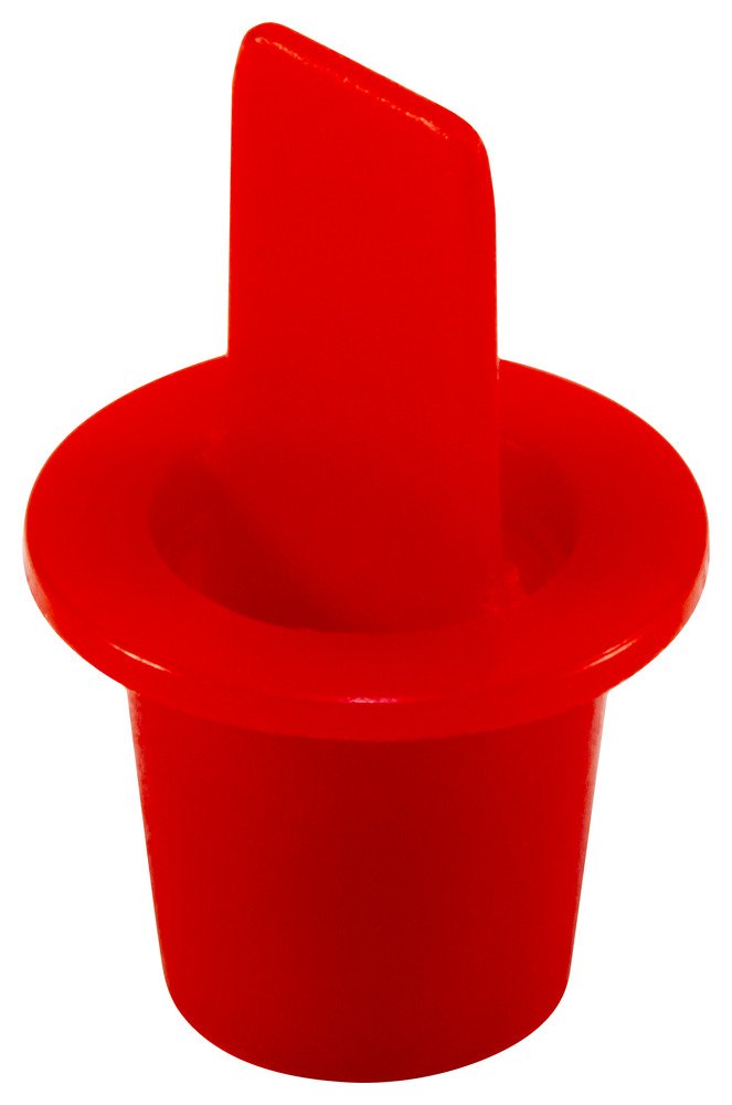Caplugs ZCPT2Q1 Plastic Center Pull Tab Tapered Plug. CPT-2, PE-LD, Cap OD 0.50" Plug ID 0.367", Red (Pack of 100)