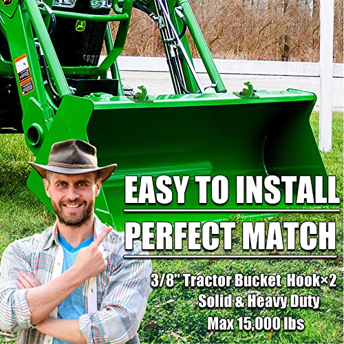 AUTOBOTS Tractor Bucket Hooks 3/8" (2 Pack),Max 15,000 lbs, Bolt On Hooks for Tractor Bucket,Heavy Duty Grab Hook Tow Hook,Indispensable Tractor Bucket Accessories for Rv,Utv,Truck,Dark Green