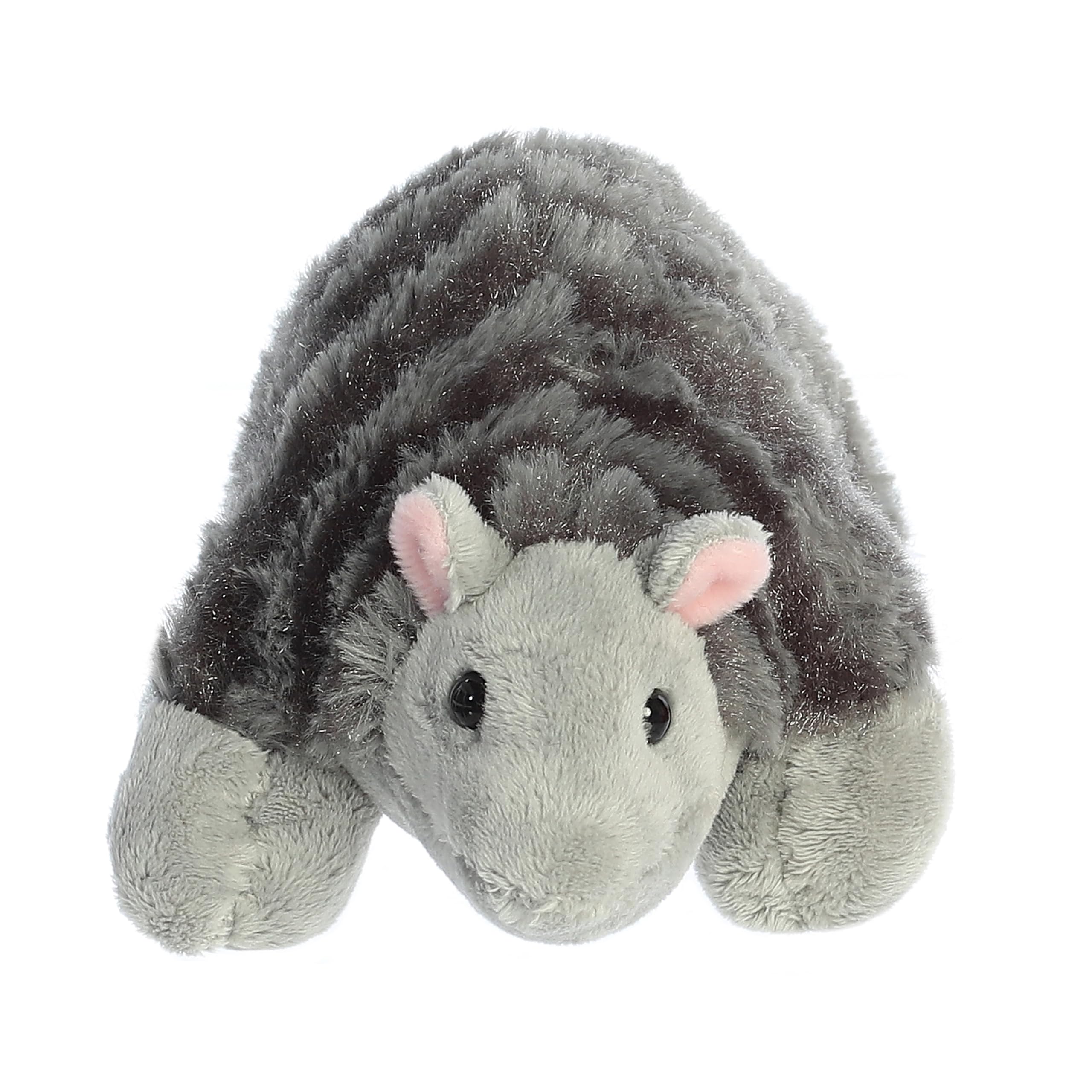 Aurora® Adorable Mini Flopsie™ Armadillo Stuffed Animal - Playful Ease - Timeless Companions - Gray 8 Inches