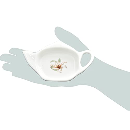 Ceramic Tea Bag Holder Teapot Shaped Teabag Coaster Tray Spoon Rest Set 4.5 inches