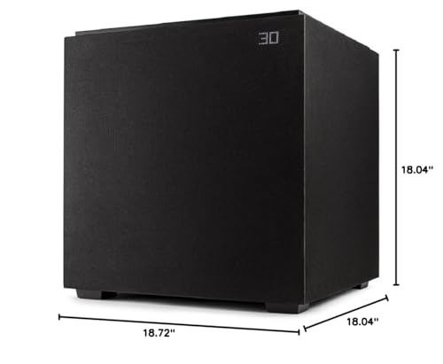 Definitive Technology Descend DN12 12" Subwoofer (2021 Model) - Optimized for Movies and Music, New 3XR Architecture, 1500W Peak Class H Amplifier & (2) Pressure-Coupled 12" Bass Radiators, Black