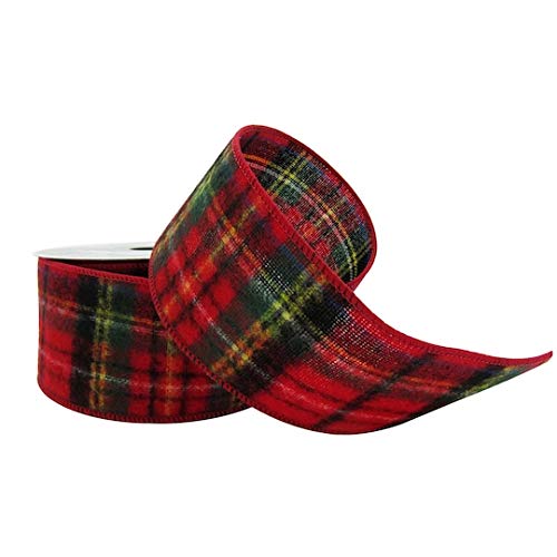 4" Wired Plaid Ribbon by Celebrate It Christmas
