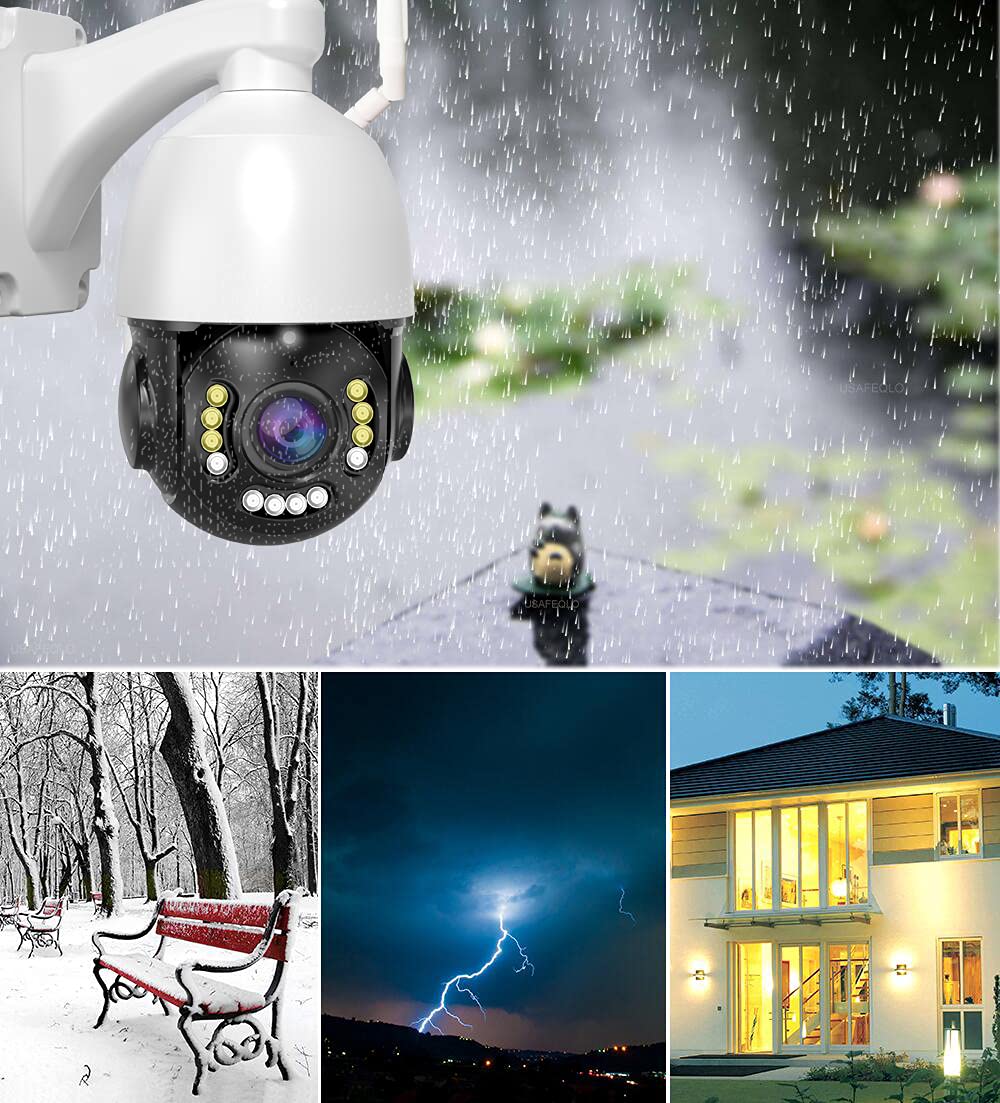 Alptop Outdoor 2.4G WiFi 4K PTZ Security Camera 8MP Pan Tilt 30X Optical Zoom Two-Way Audio 200ft Night Vision IP66 Weatherproof SD Card Recording Motion Detection&Humanoid Recognition