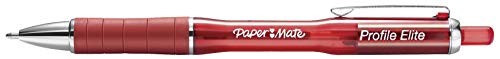 Paper Mate Profile Elite Retractable Ballpoint Pens, Bold Point (1.4mm), Red, Box of 12 (2067505)
