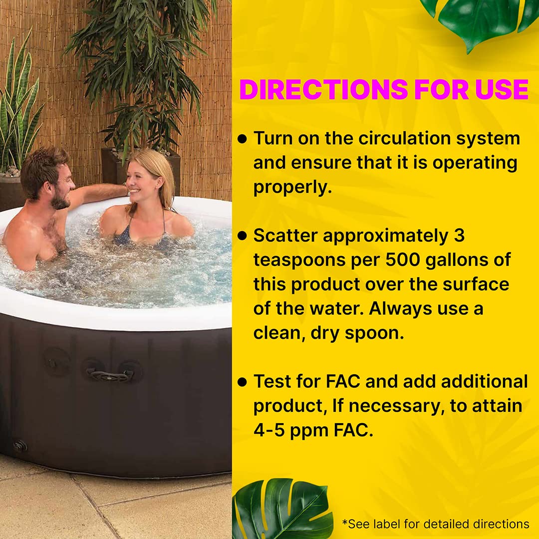 AquaDoc | Spa Chlorine Granules for Hot tub - Spa Sanitizing Granules for Hot Tubs - Recommended Chlorine for spa - Granulated Chlorine for hot tub and spa - Hot Tub Chlorinating Granules - 5Lbs