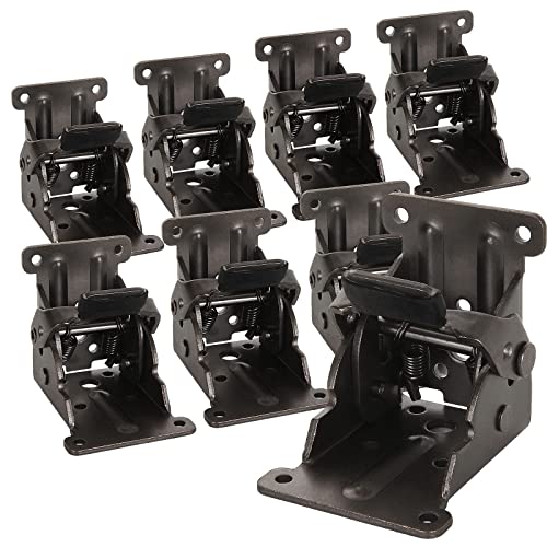 8 Pack Table Leg Folding Brackets Lock Extension Support Bracket Foldable Self Lock Hinges for Table Legs, Bed Leg, Workbench