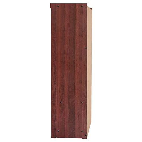 Better Home Products Modern Wood Double Sliding Door Wardrobe Mahogany