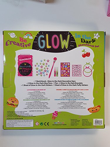 Hot Focus 262FD Glow-in-The-Dark Art Crafty Set, Green/Pink/Blue