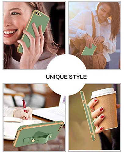 BENTOBEN iPhone 8 Plus Case, Phone Case iPhone 7 Plus, Slim Thin Shockproof Protection Kickstand Drop Protective Bumper Girls Women Boy Men iPhone 8 Plus/iPhone 7 Plus 5.5 Cover, Light Green Design