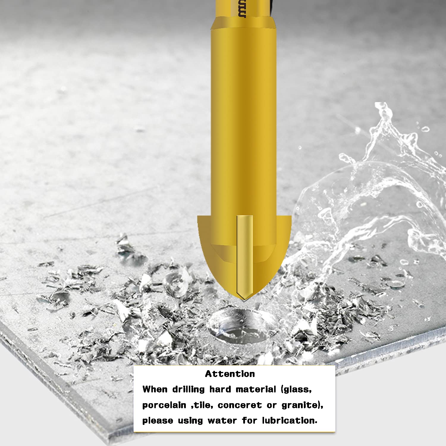 Mgtgbao 8PC Golden Concrete Drill Bit Set, Masonry Drill Bits Set Carbide Tip for Glass, Brick, Tile, Concrete, Plastic and Wood（3mm-12mm）
