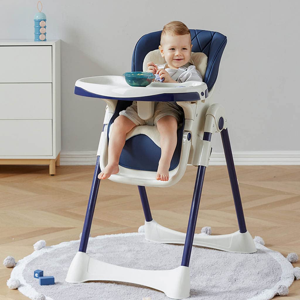 Adjustable High Chair for Babies & Toddlers - Detachable Tray Liner - Easy Cleaning - Adjusts as Child Grows - Reclines for Bottle Feeding - Adjusts to 6 Different Heights - 4 Locking Wheels