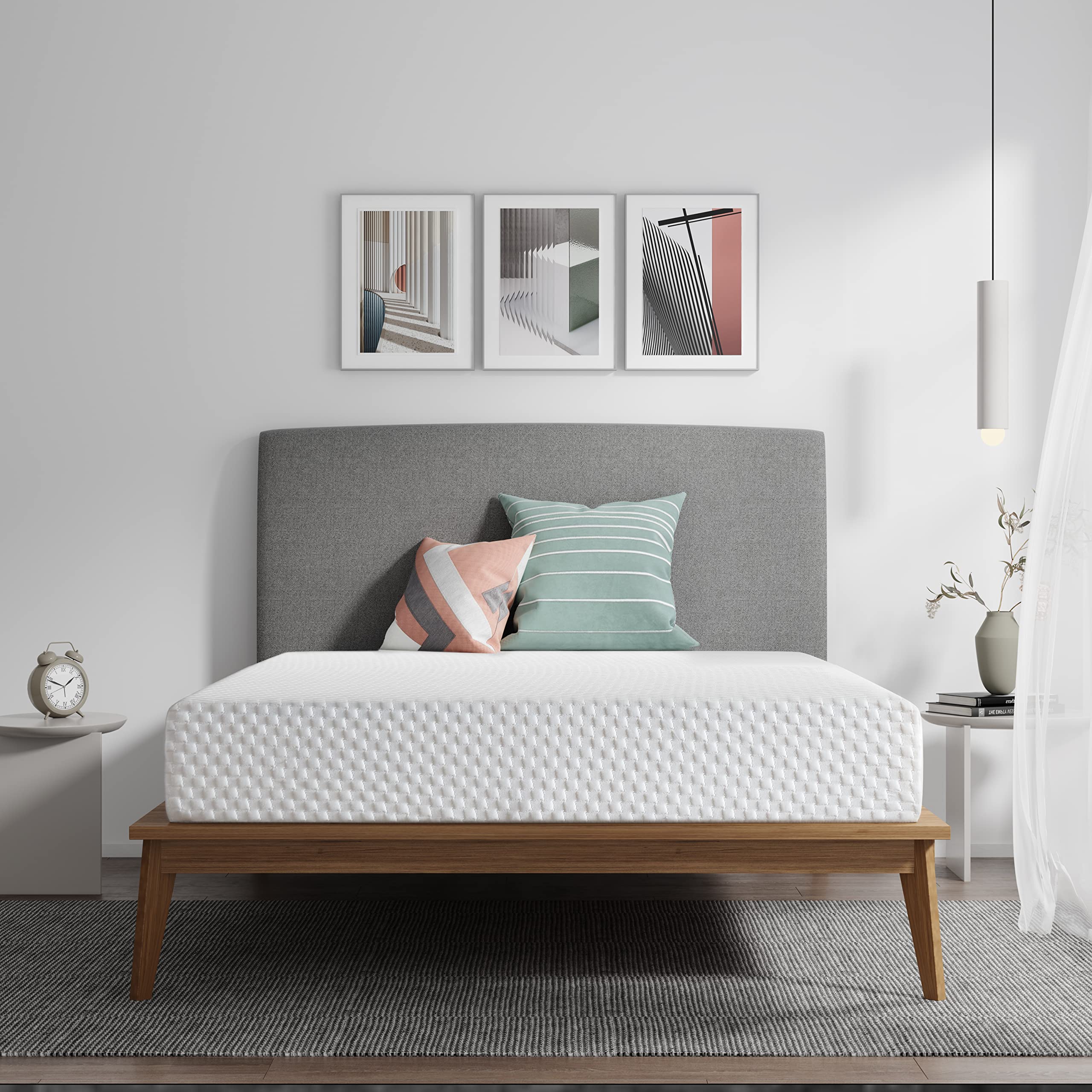 AnwickNomo Queen Mattress, 10 inch Gel Memory Foam Mattress in a Box, Green Tea Cooling Gel Infused, Breathable Bed Comfortable Mattress for Cooler Sleep Supportive & Pressure Relief (10 inch Queen)