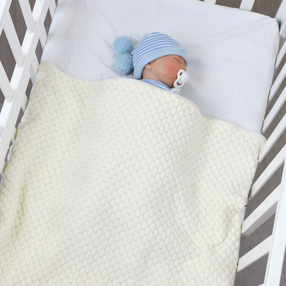 Aisheny Baby Warm Thicken Sleeping Bag Infant Boy Girl Warm Snowsuit Footmuff Sack for 0-12M Beige