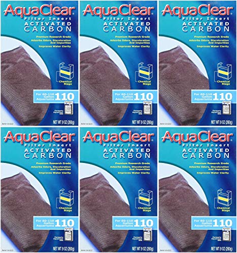 Hagen 6-Pack AquaClear 9-Ounce Activated Carbon Water Filter Insert for Aquarium