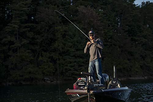 Abu Garcia 6’6” Max Pro Fishing Rod and Reel Spinning Combo, 6 +1 Ball Bearings with Lightweight Graphite Body & Rotor, Extra Durable Everlast Bail System,Grey