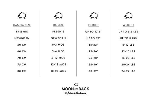 Moon and Back by Hanna Andersson Baby Girls' Organic Cotton Long-Sleeve Sleeper Gown, Pack of 2, White, 0-3 Months