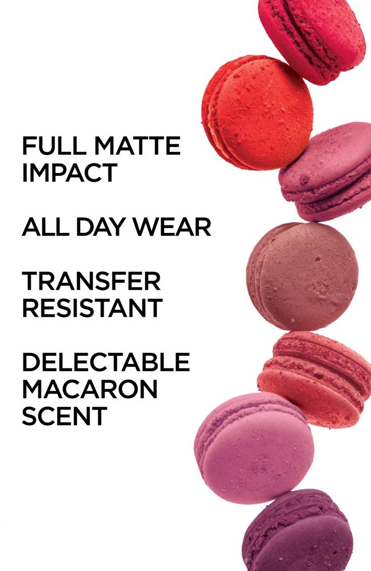 L’Oréal Paris Makeup Infallible Pro Matte Les Macarons Scented Matte Liquid Lipstick, Highly Pigmented, Longwear, Waterproof and Smudge Proof, Praline De Paris, 0.21 fl; oz.