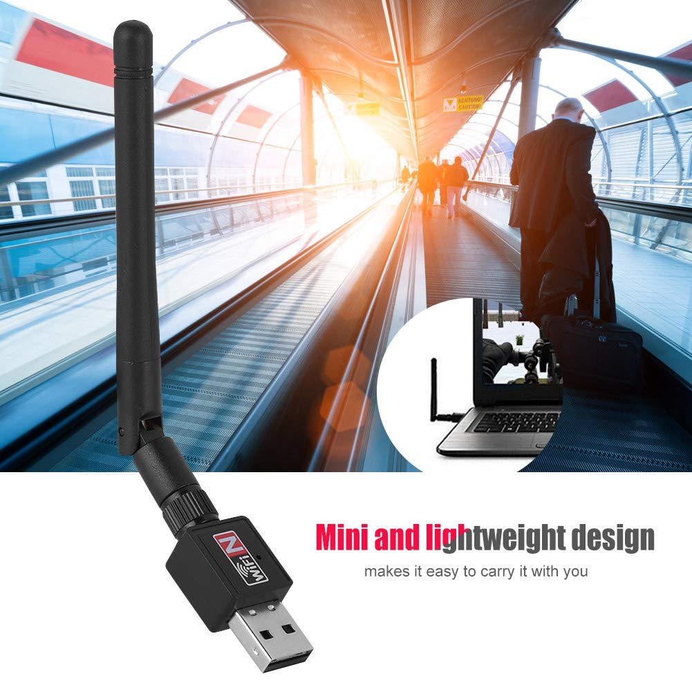 USB Adapter for PC,300Mbps USB2.0 2.4Ghz Network Card Adapter Dongle Transceiver,Support 64/128-Bit WEP,Support for Windows 2000/ Xp/Vista/7/8/10//Linux