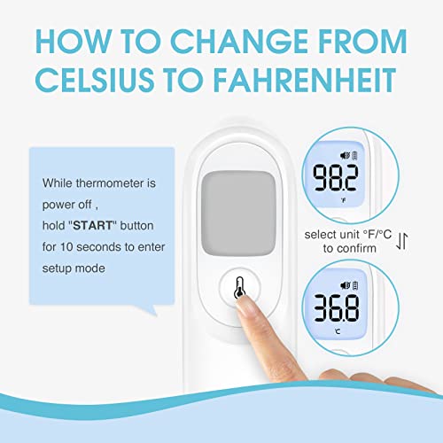 yuwell Infrared Thermometer for Adults and Kids, Forehead Non Contact Baby Thermometer with Instant Accurate Reading, Fever Alarm and Gentle Vibration Alert with Storage Case