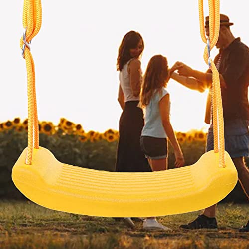 Children Swing Seat, Lightweight Outdoor Swing Set Accessories with Adjustable Ropes, Comfortable Swing Chair for Kids, Perfect for Backyard Use(Yellow)