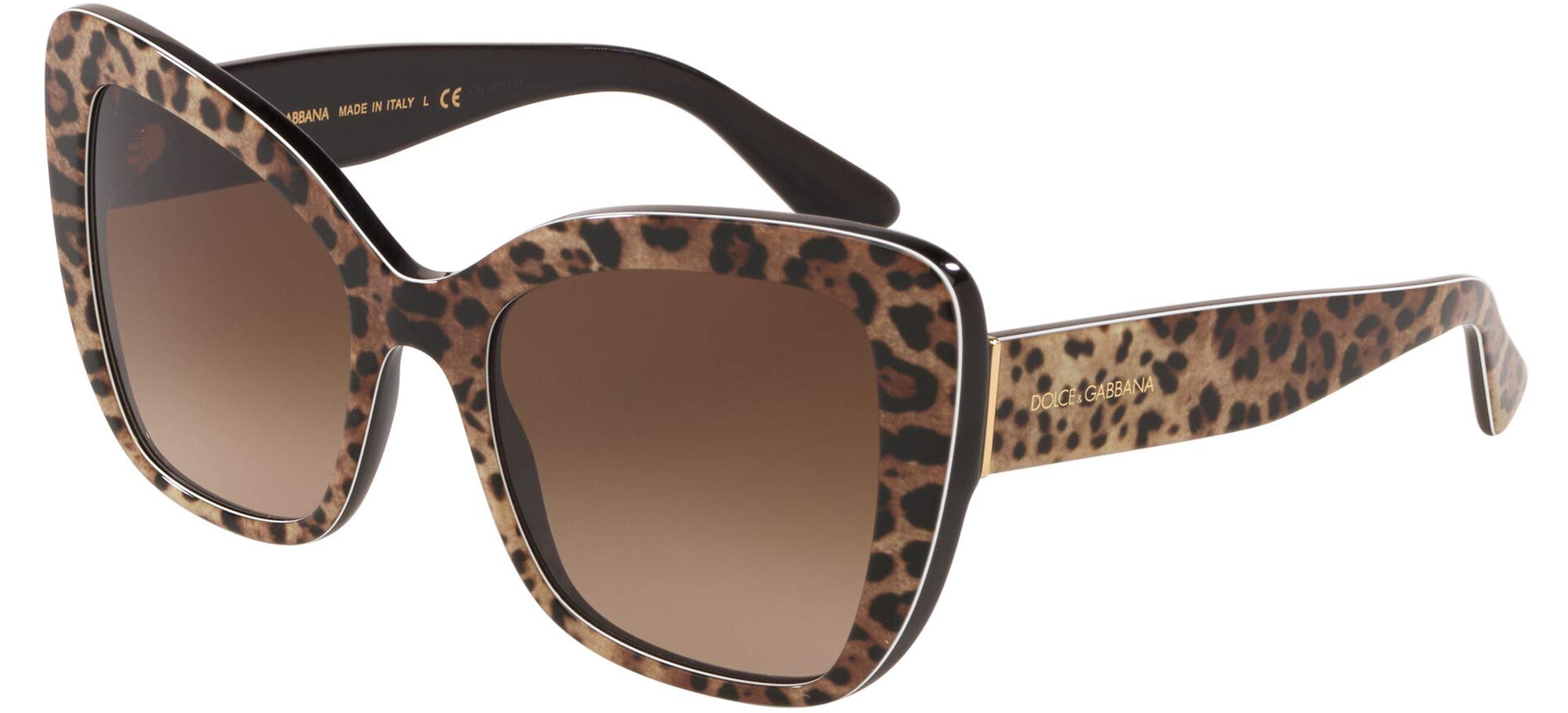 Dolce & Gabbana Women's Modern Rectangular Sunglasses, Leo Brown On Black, 54