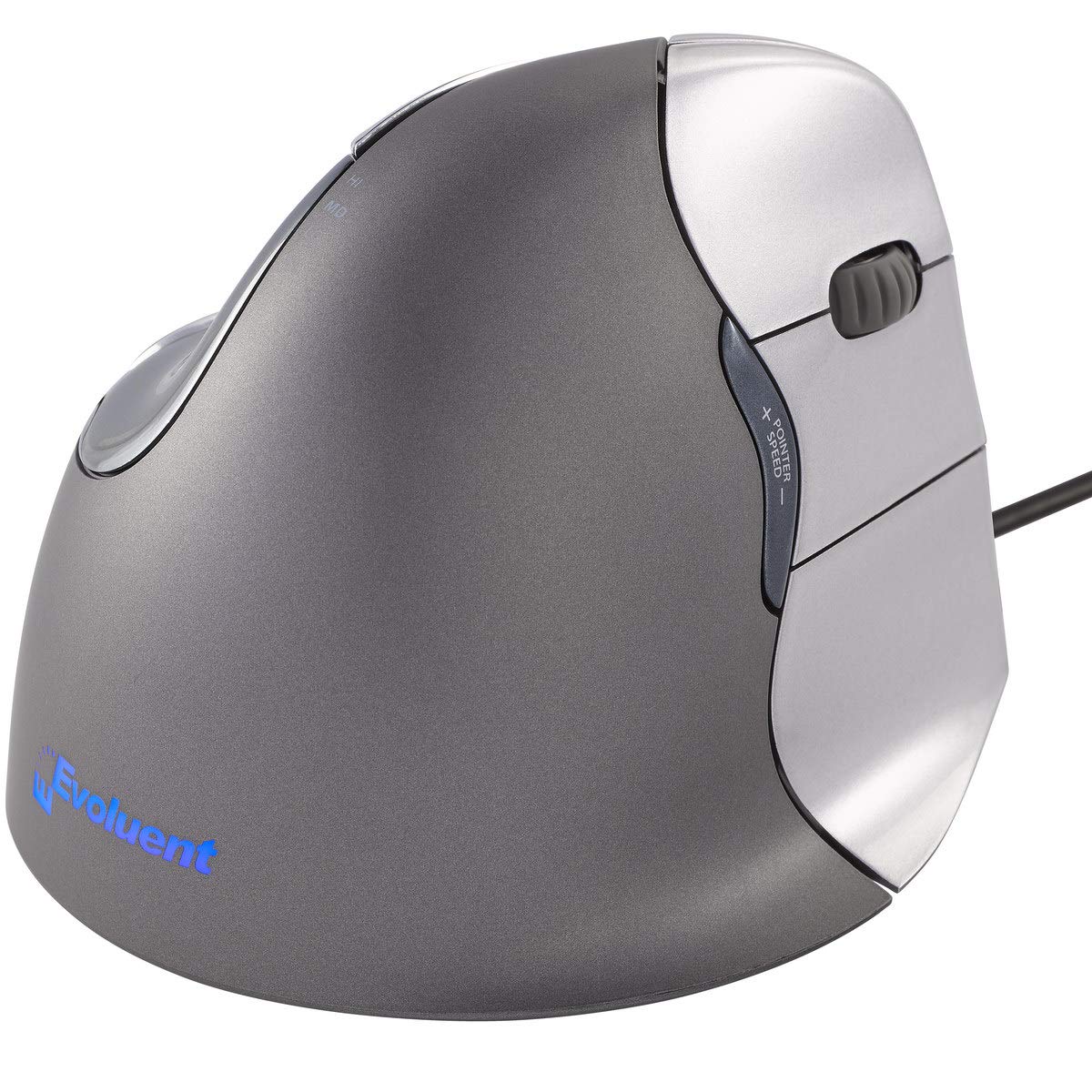 Evoluent VM4R Vertical Mouse 4 for Right Hand – Ergonomic Mouse Wired USB, Helps Reduce Carpal Tunnel, Adjustable Speed & Programmable Buttons, Vertical Ergonomic Wired Mouse, Gaming & Office Use