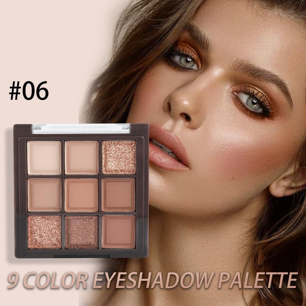 AMY'S DIARY Matte Nude Eyeshadow Palette Pink Makeup,9 Colors Matte Eyeshadow Long Lasting Eye Shadow Plattet for Girls