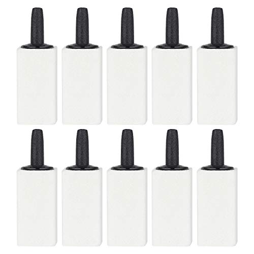 Pawfly 1.2 Inch Air Stone White Cuboid Bubble Stone Diffuser Bubbler Airstones for Aquarium Fish Tank and Pump, 10 Pack