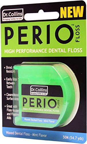 Dr. Collins Perio Floss, Mint Waxed, 50 meter Package