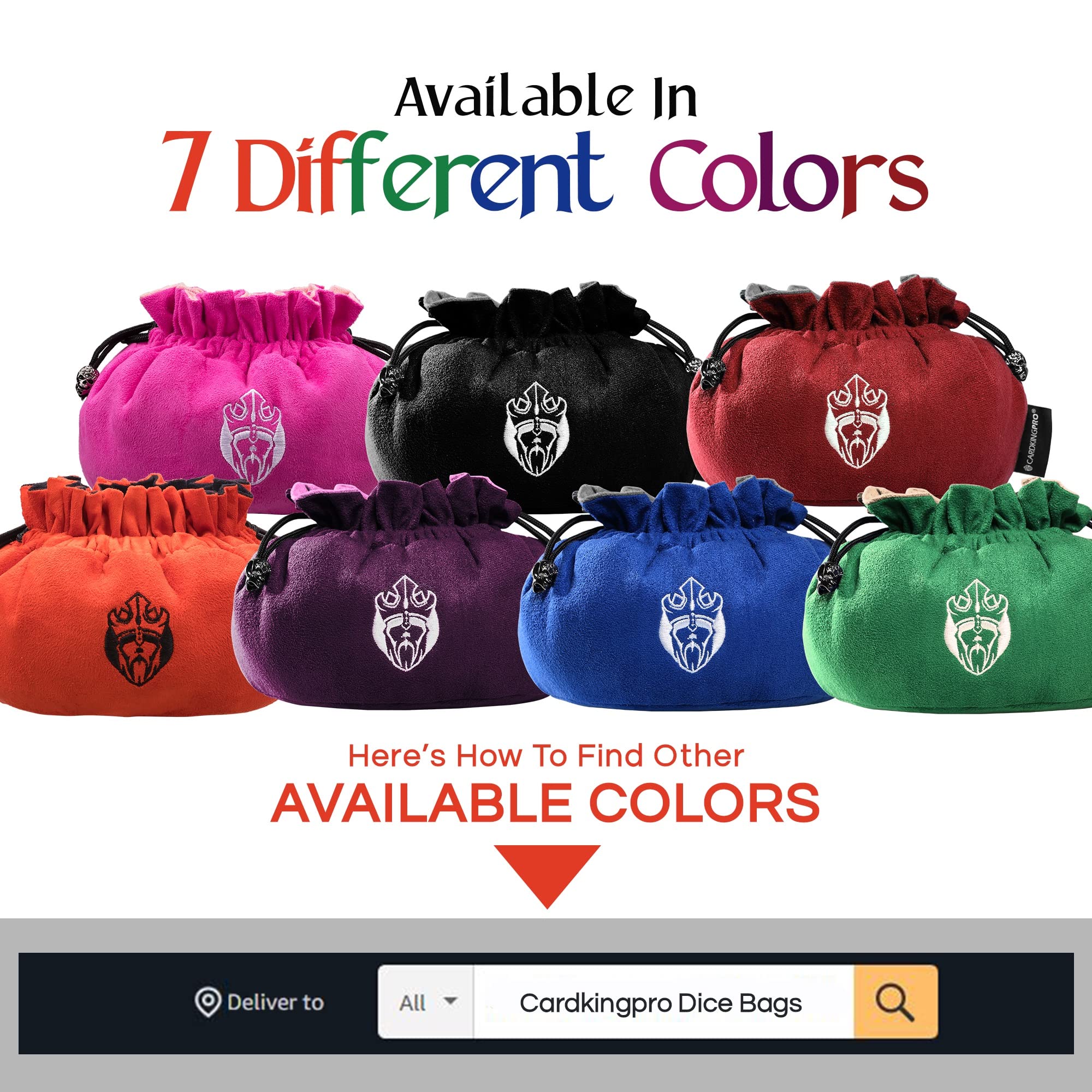 CardKingPro Immense Dice Bags with Pockets - Blue - Capacity 150+ Dice - Great for Dice Hoarders [Patented Design]