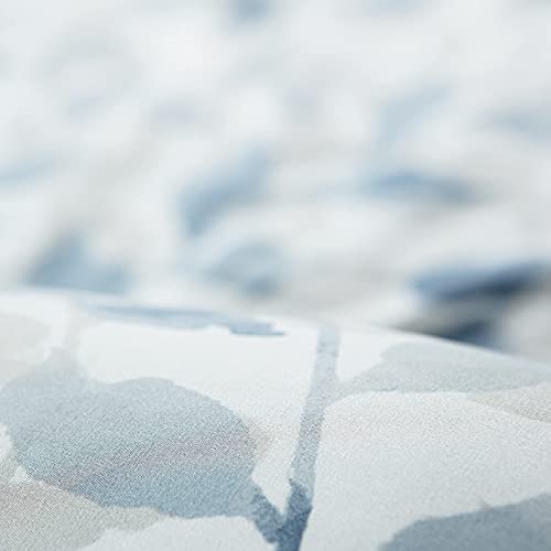 Chanasya Layered Leaf Duvet Cover Set - Duvet Cover (104β x 90β) & 2 Pillow Shams (20β x 36β) - 3-Piece Set, King Size, Blue Taupe