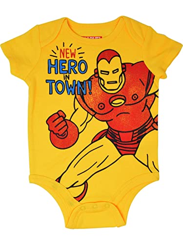 Marvel Avengers Newborn Baby Boys 5 Pack Short Sleeve Bodysuits Classic 0-3 Months