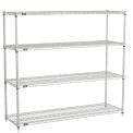Nexelate Wire Shelving Starter Unit, Silver Epoxy, 60" W x 24" D x 54" H