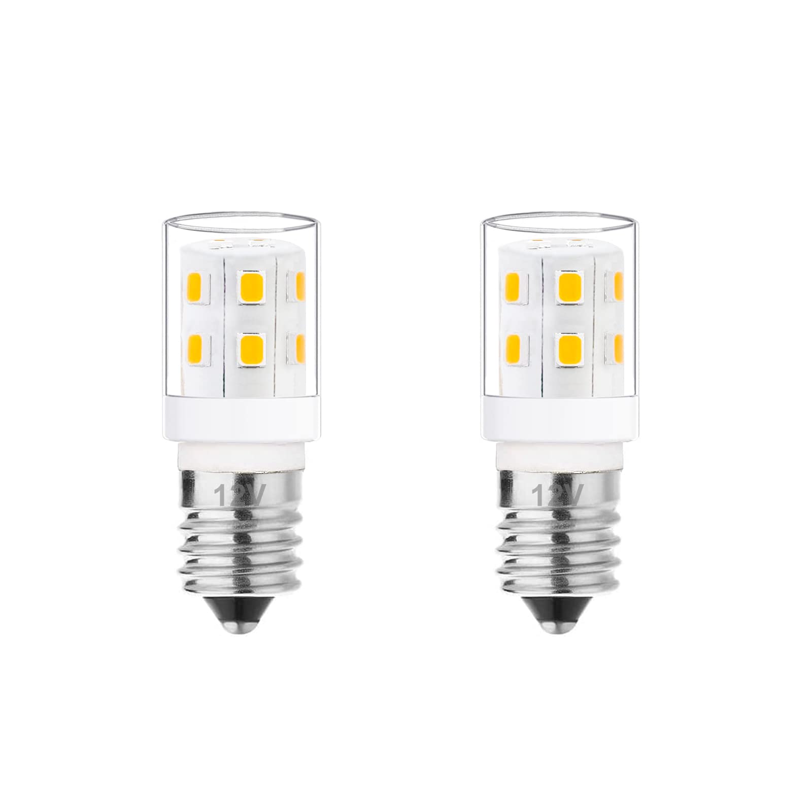 Makergroup 12V E12 LED Bulbs for Particular 12V Refrigerator Light Bulb Ice Maker Water Dispenser WR02X12208, WR01X37886, 416099 Daylight White 6000k Non Dimmable Pack of 2