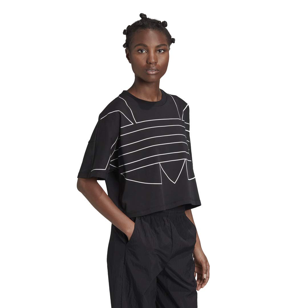 adidas Originals womens Large Logo T-Shirt Black/White Large