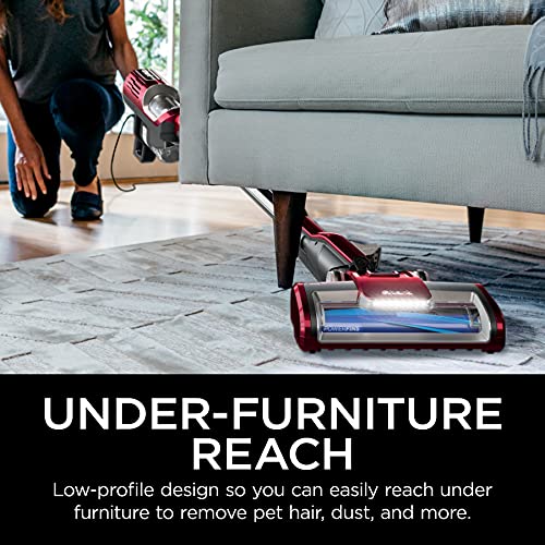 Shark HZ602 Ultralight Pet Pro Corded Stick Vacuum with PowerFins & Self-Cleaning Brushroll, Perfect for Pets, Converts to Hand Vacuum, Pet Power Brush, Crevice & Upholstery Tools, Comet Red