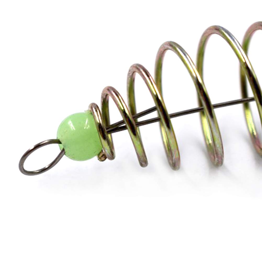 5PCS Inline Method Feeders, Luminous Carp Fishing Feeder Coil Inline Method Fishing Tackle Bait Thrower in-line Method Lures Cage Basket Baits
