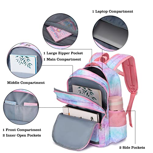 BGS BIGSUCS Girls Backpack for Kids School Backpack Preschool Kindergarten Elementary School Bag with Insulated Lunch Tote