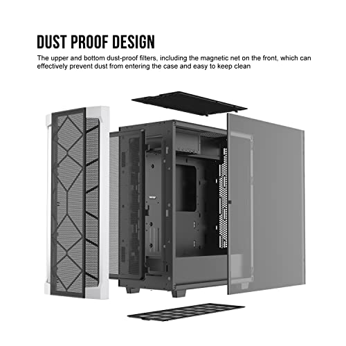 Segotep T1 Full-Tower E-ATX Gaming PC Case, Graphics Card Vertical Mounting w/Tempered Glass Side Panel, USB 3.0 Type-C I/O, Cable Management/Optional 360mm Radiator (No Fan Included)