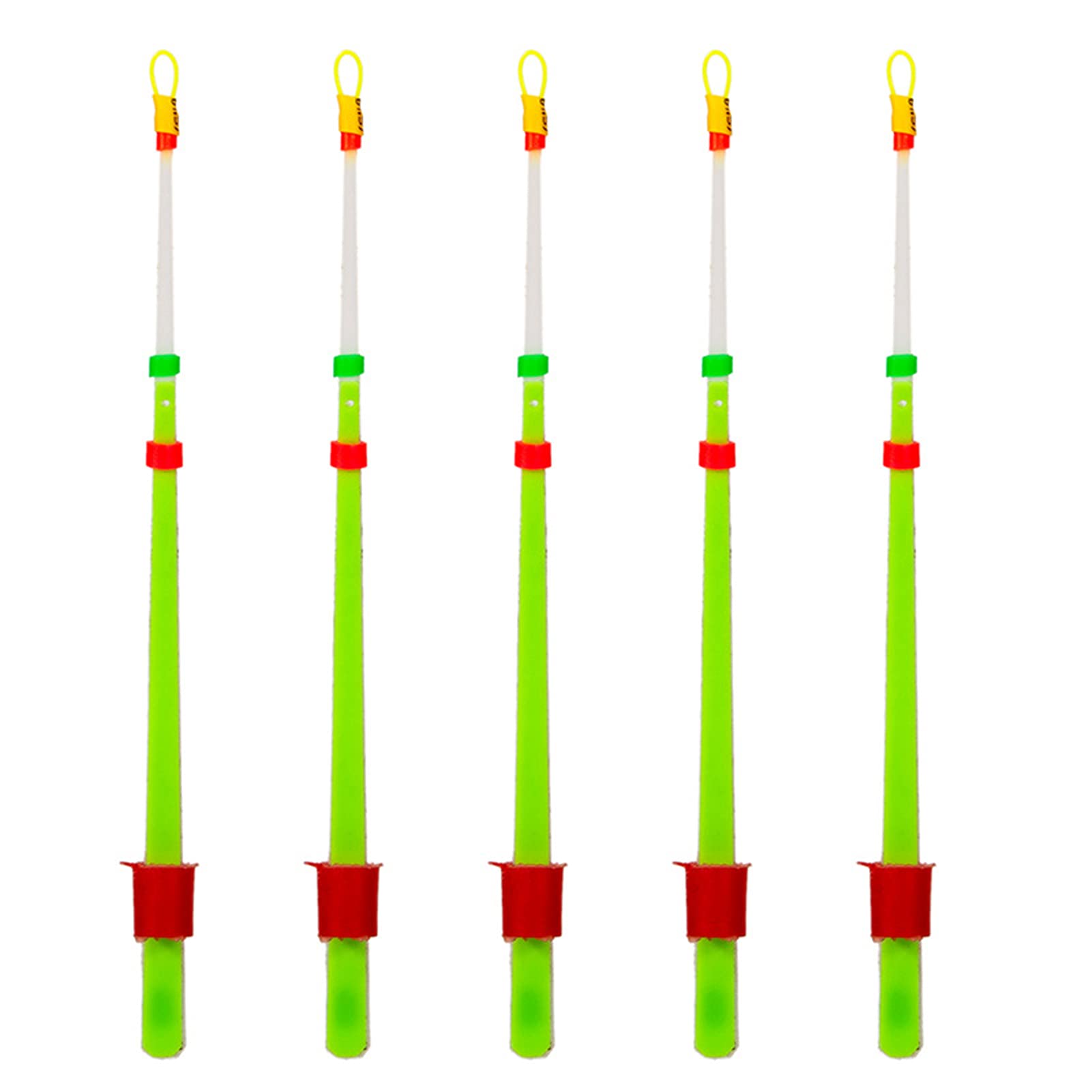 5PCS Mini Fishhing Extension Rod, Thickened Extension Threaded Thin Spring Bobber, Draft Buoy Vertical Tackle Fishing Accessory for Outdoor (White + Green)