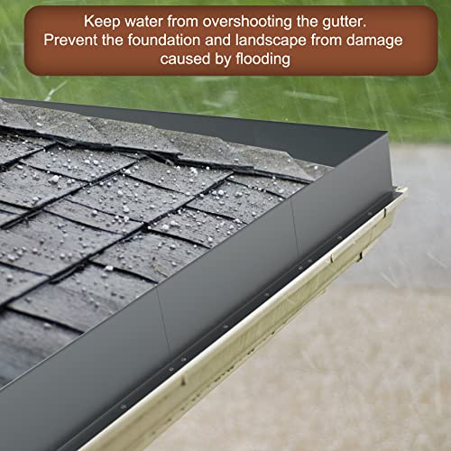 BJADE'S Gutter Valley Splash Guard,6 Pcs Aluminum Roof Valley Splash Shield Gutter Guard.for Straight,Flat Roofs,Corner,10 inch Each