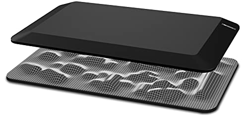 aeris Muvmat - Thick Anti Fatigue Mat for Standing Desks – Premium Kitchen Mat- Ergonomic 2-Zone Standing Desk Mat - Durable Non- Slip Home Office Mat with Pure Black Cover