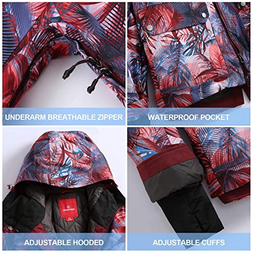 ADVANTURER Men‘s Waterproof Ski Jacket Warm Winter Snow Coat Mountain Outdoor Windbreaker Hooded Snow coat Raincoat