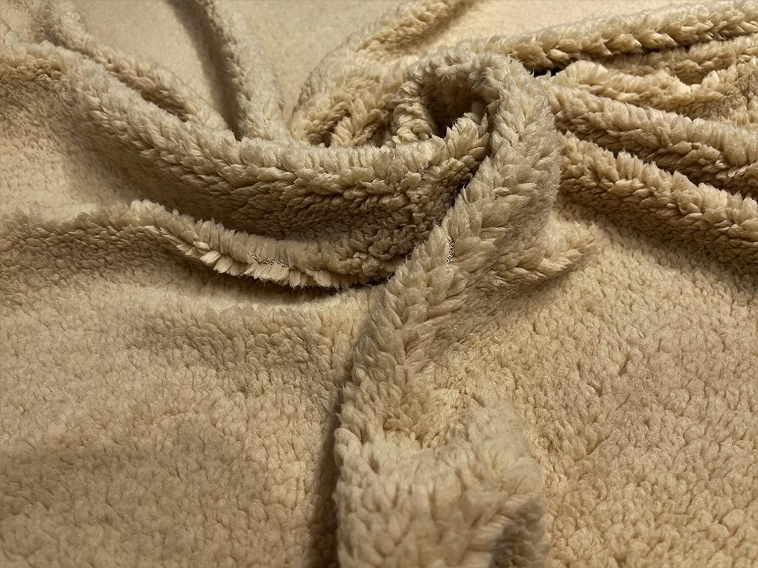 Solid Golden Brown Sherpa Fleece Fabric by The Yard