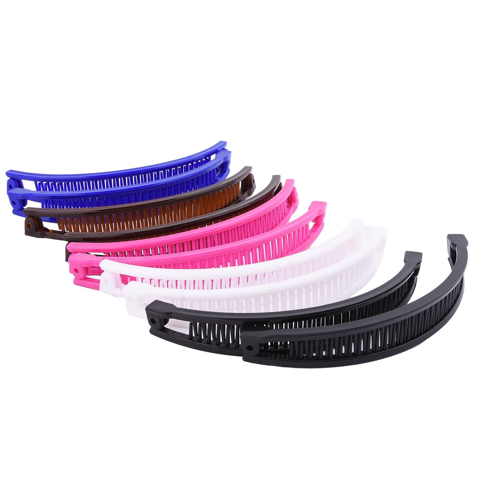 8 Pcs Banana Clips,Hair Clincher,Vintage Clincher Combs Tool,Ps Plastic Strong Reliable Durable Flexible Strong Hold DIY Ponytail Thin Fine Hair Styling for Women