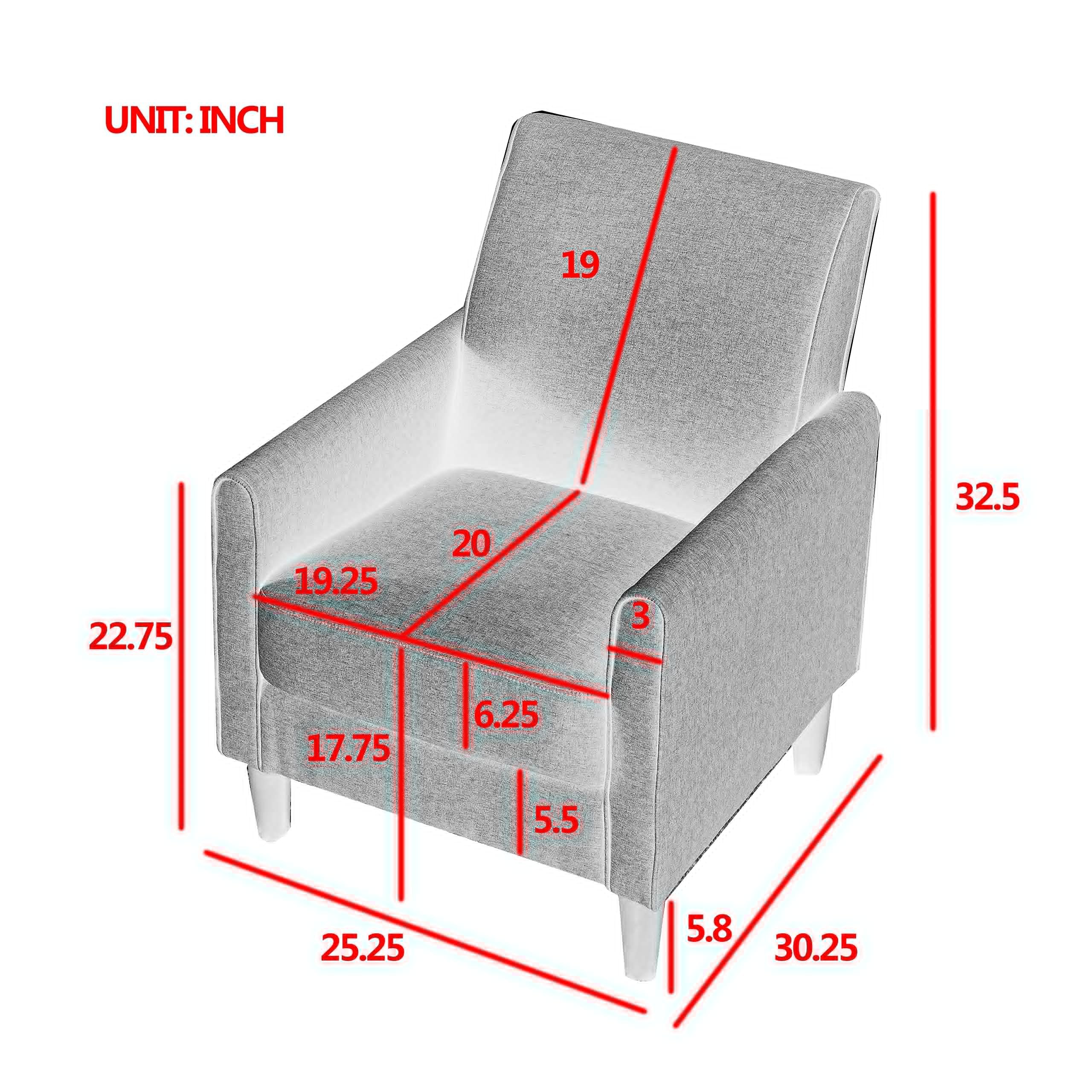 Accent Chair Living Room Chair Versatile Accent Chair for Any Occasion Experience The Comfort Solid Wood Legs and 300lbs Weight Capacity,Light Gray