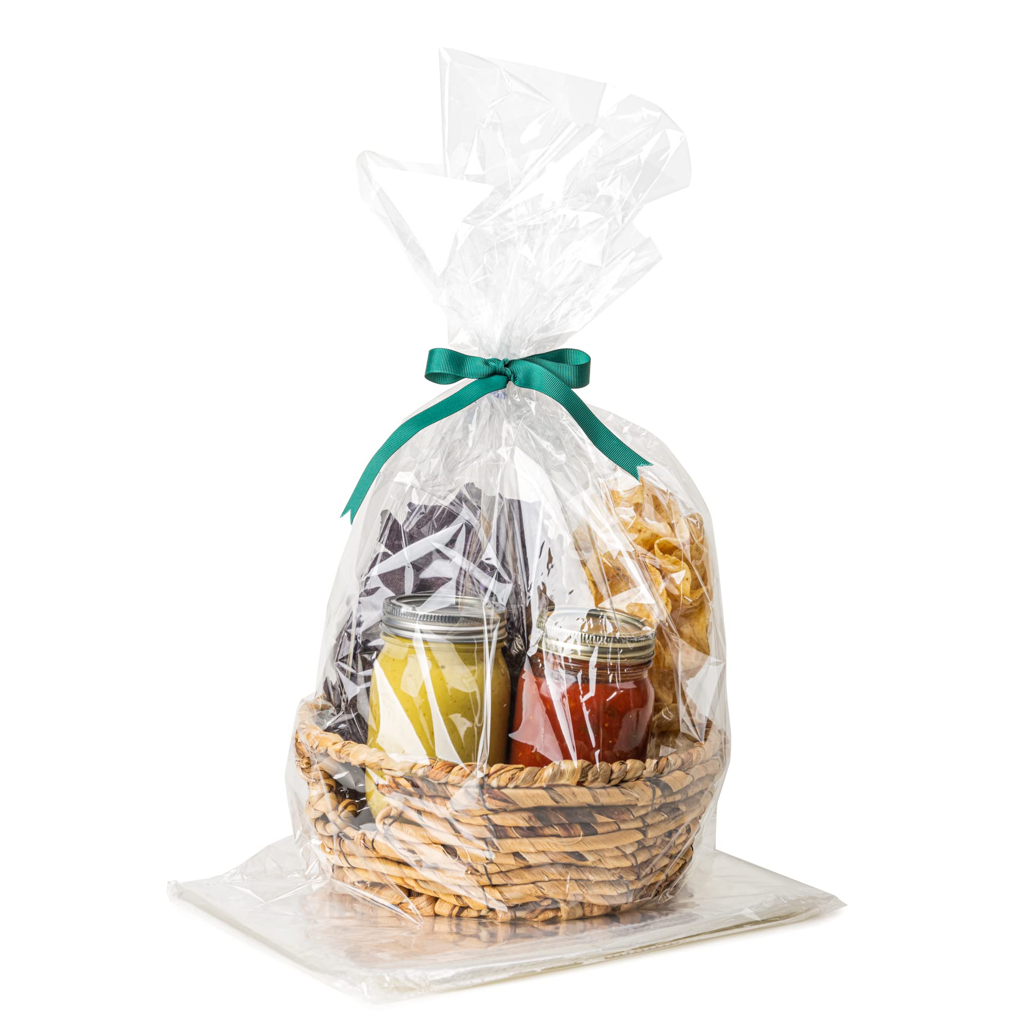 50 Pcs Clear Plastic Cellophane Bags Goodie Bags [16x24] - Party Favor Bags | 4" Twist Ties | Cookie Bags | Candy Bags | Clear Gift Bags | Treat Bags with Ties | Cellophane Treat Bags