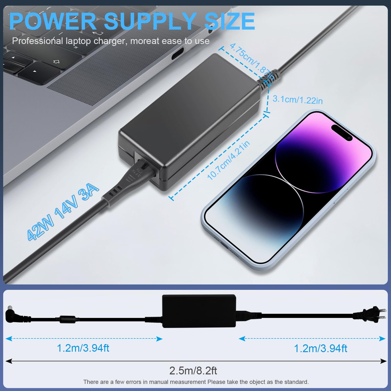 Futurebatt 14V AC/DC Adapter Power Supply for Samsung LTM1555B LTM1555X LTM1755X LTM1775W LCD Monitor +Cord Power Supply Cord