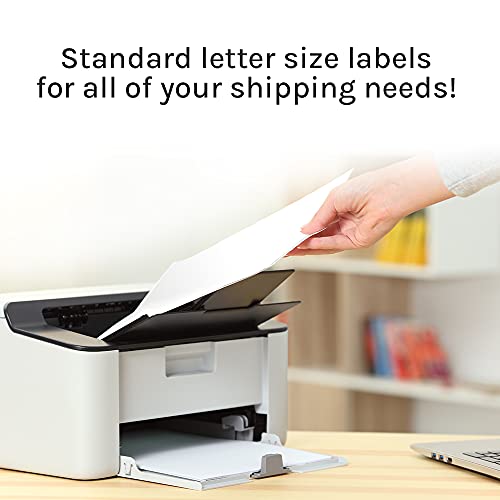 Premium Label Supply White Sticker Full Sheet Shipping Labels – 8.5" x 11" – Laser/Inkjet Compatible – (1 Label/Sheet), 100 Sheets - Letter Size