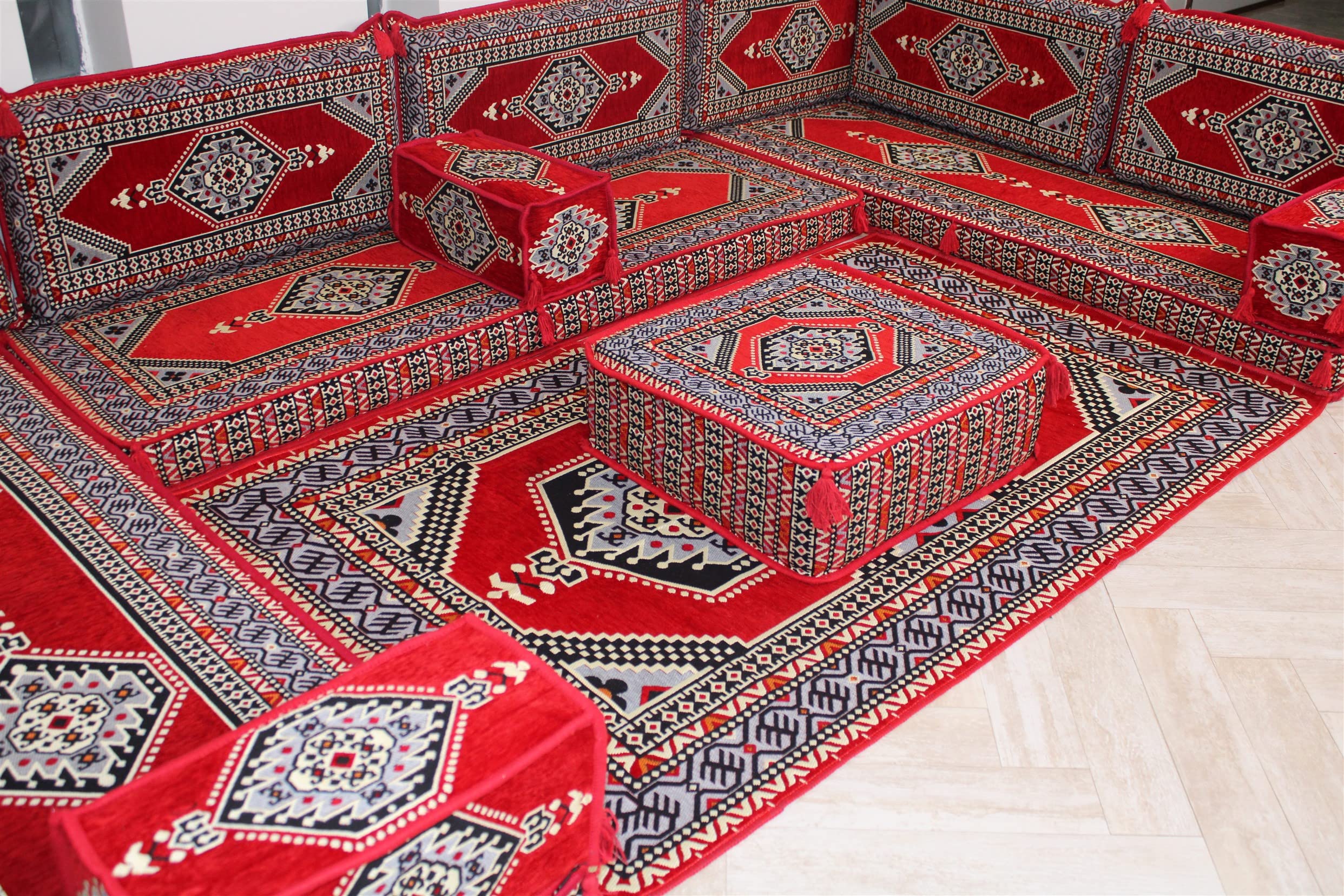 Arabic U Shaped Sofa Set, Arabic Floor Seating, Arabic Floor Sofa, Arabic Majlis Sofa, Bench Cushions, Seating Cushions, Arabic Couches
